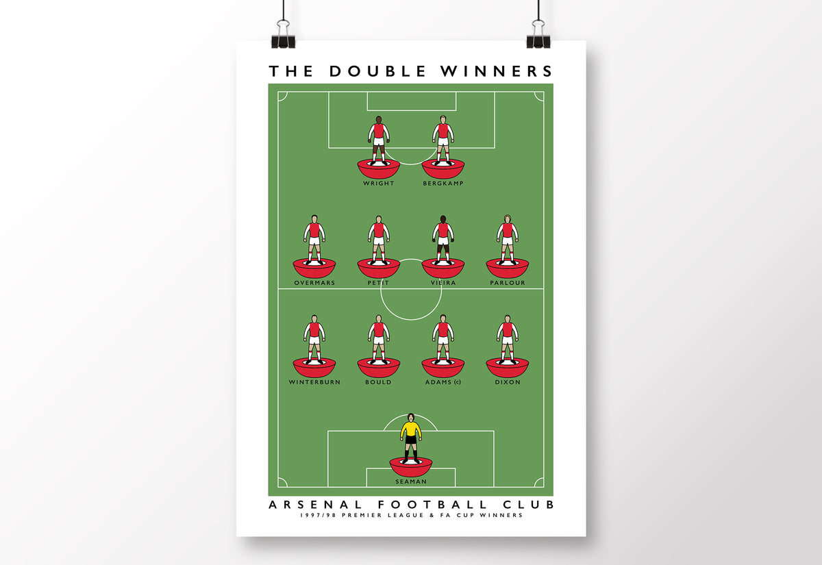 Arsenal 98 Double Winners Poster – Kick Off Merchants