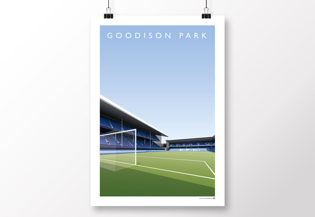 Goodison Park Main/Gwladys Street Stand Poster – Kick Off Merchants