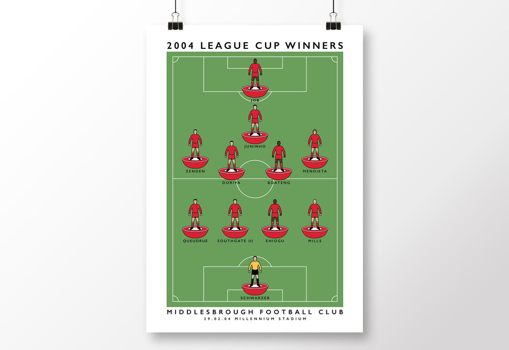 Middlesbrough 2004 League Cup Winners Poster – Kick Off Merchants