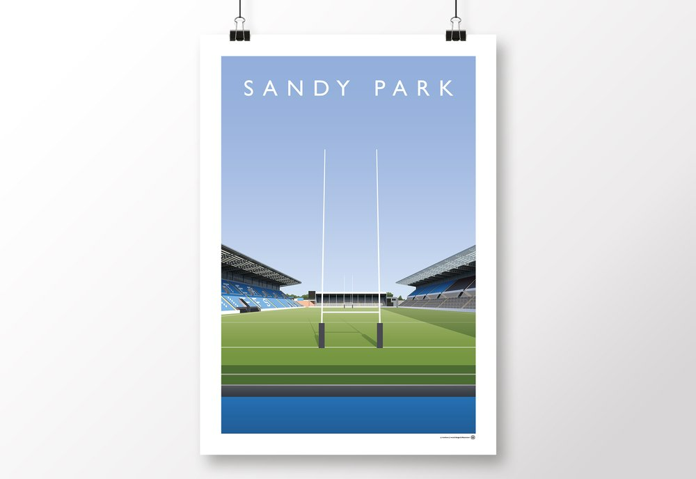 Sandy Park View Towards The North Terrace Poster – Kick Off Merchants
